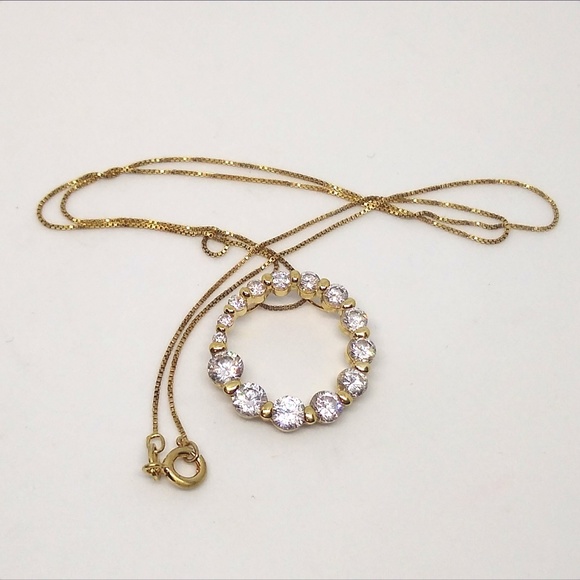 DL | Jewelry | Open Circle Cz In Gold On Silver Vermiel | Poshmark